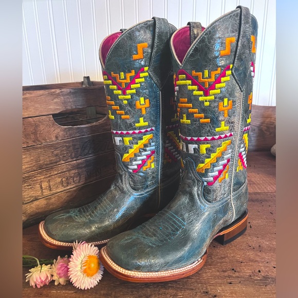 Ferrini | Shoes | Ferrini Handmade Aztec Cowgirl Cowboy Boots 95b | Poshmark